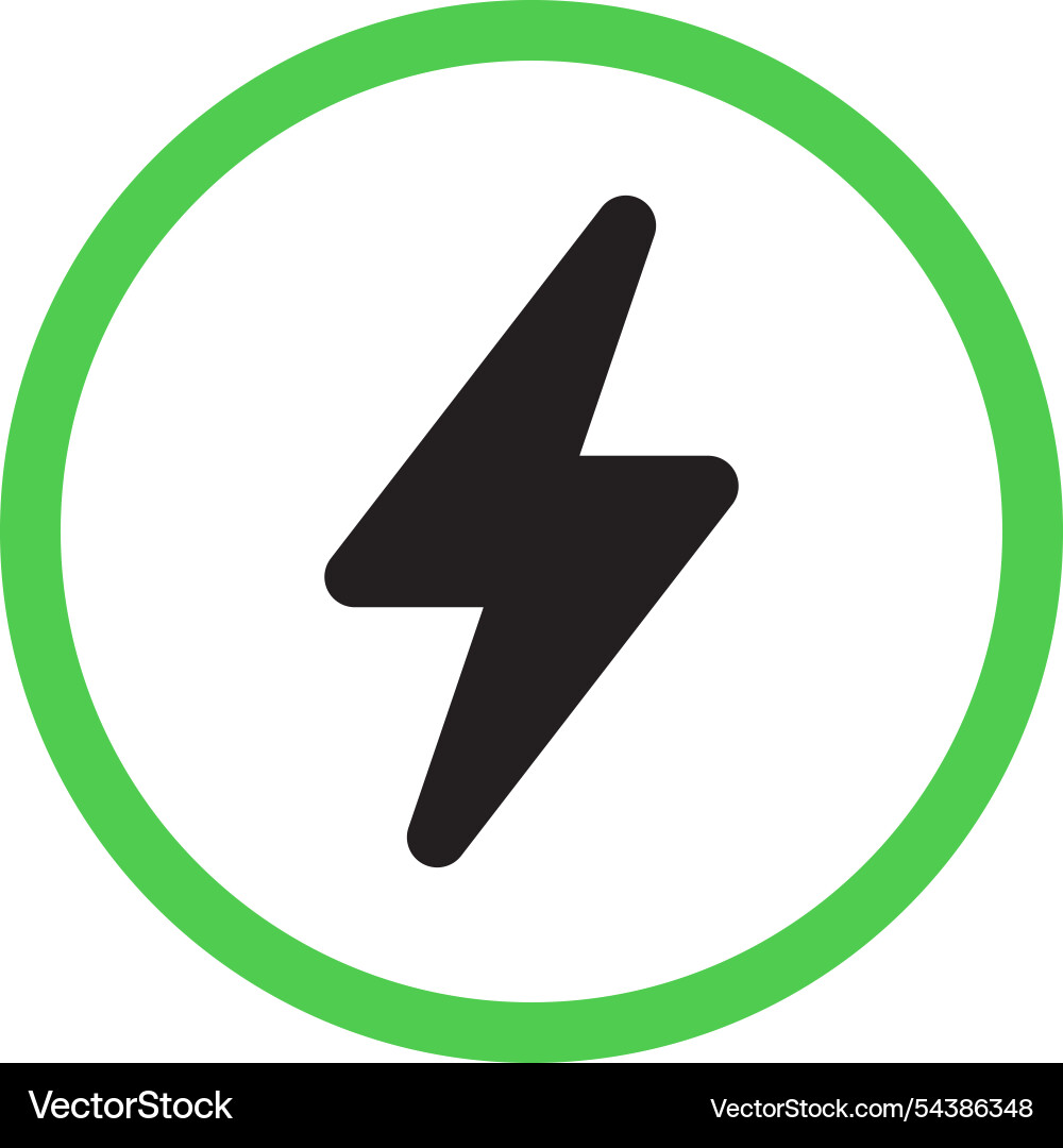 Electric power symbol round energy flash icon Vector Image