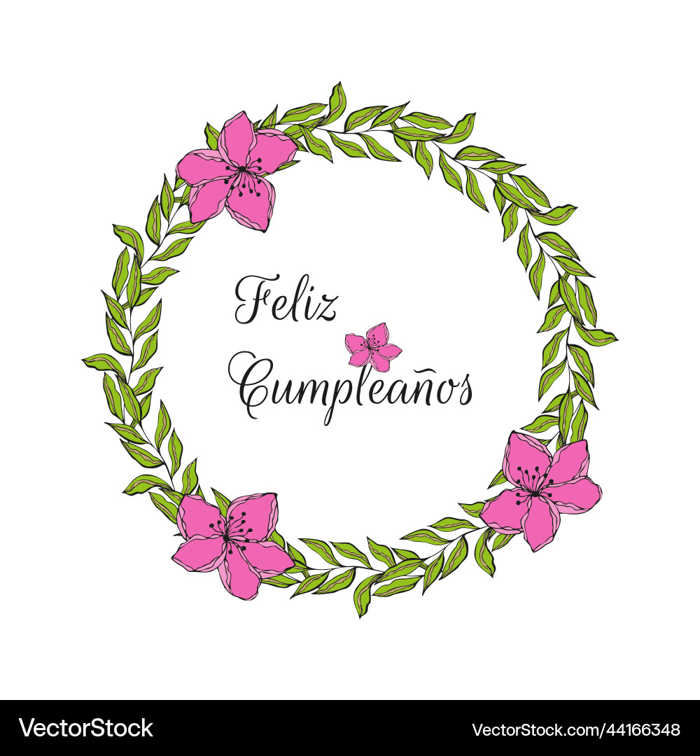 Feliz cumpleanos happy birthday written Royalty Free Vector