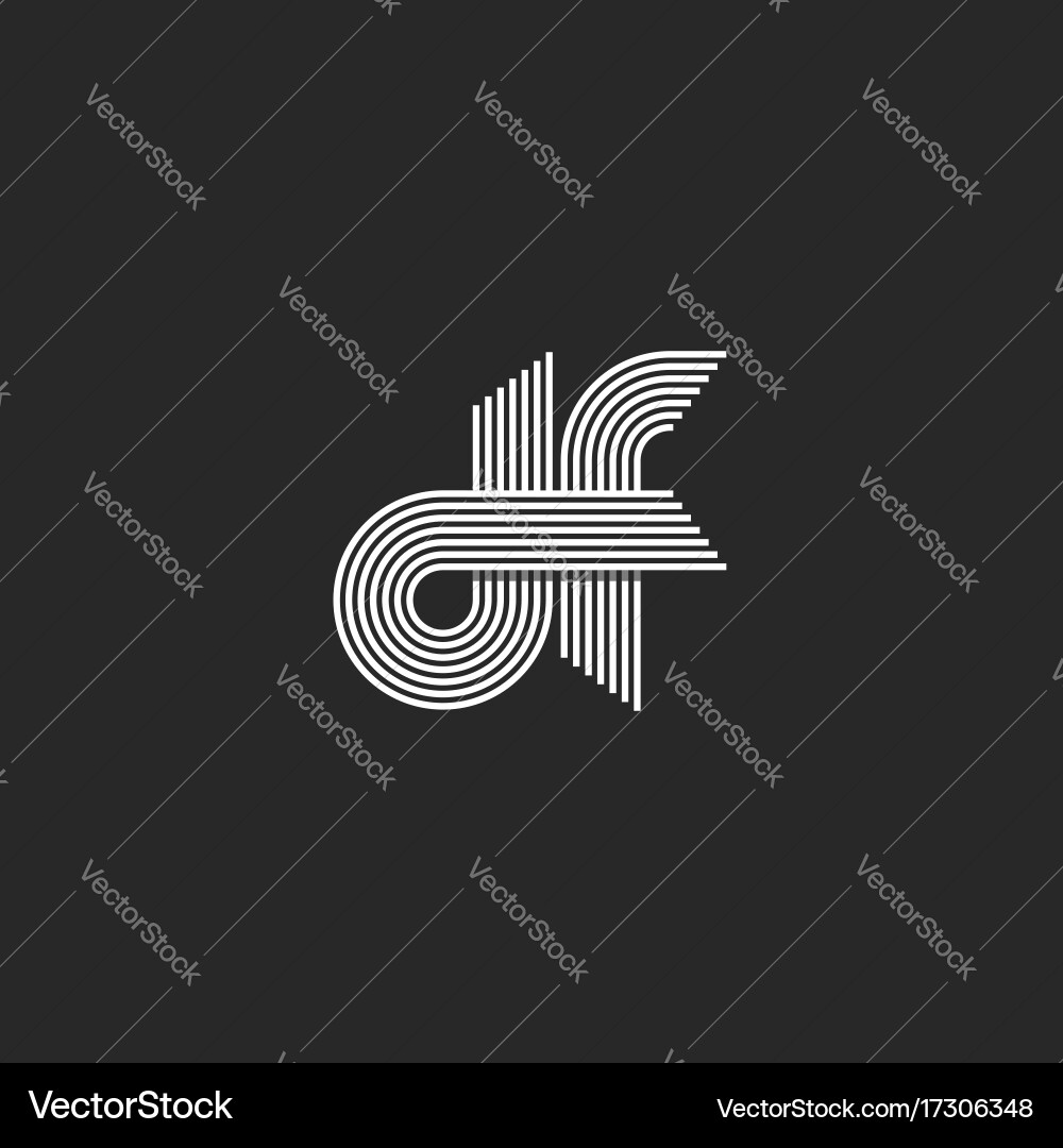 Logo monogram df letters lowercase combination Vector Image
