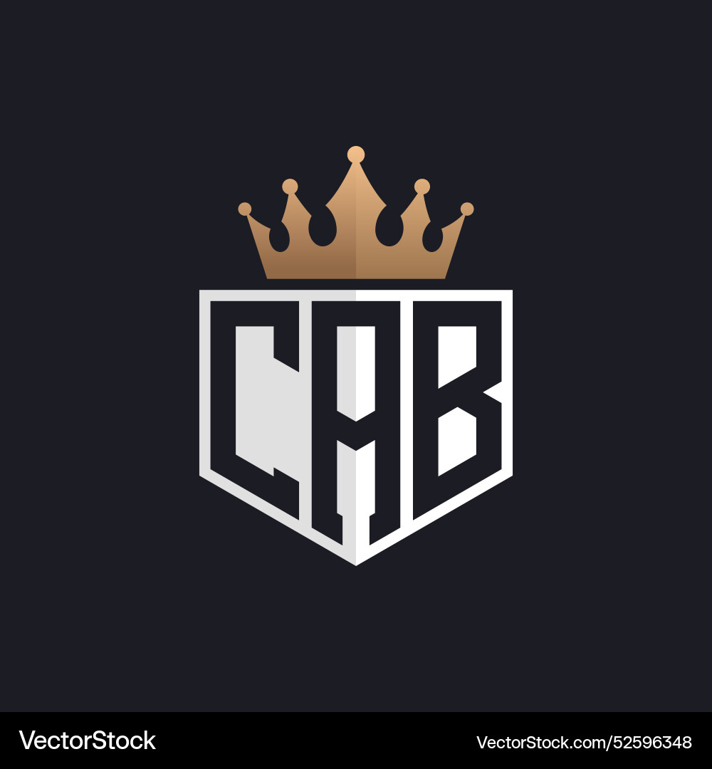 Luxury cab logo with crown elegant initials cab Vector Image