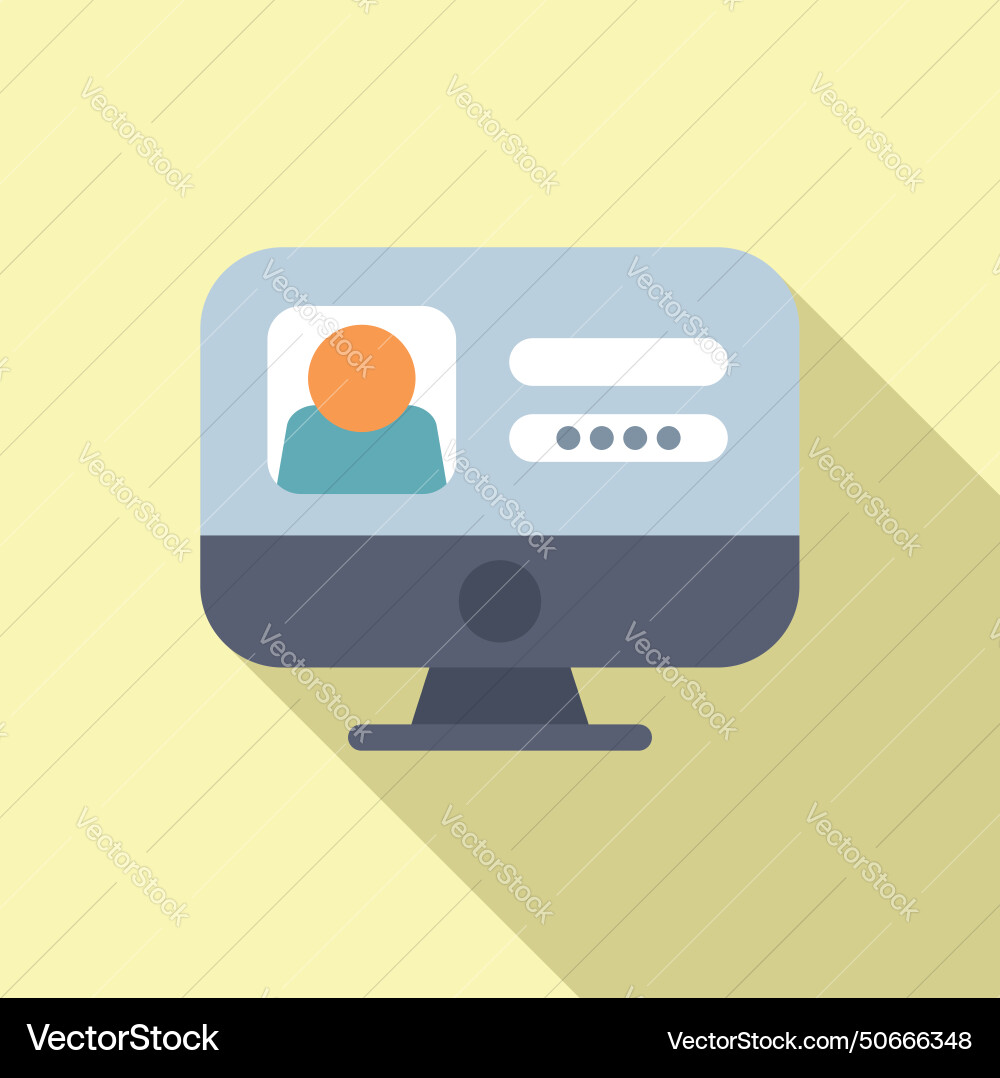 New device login icon flat data number Royalty Free Vector