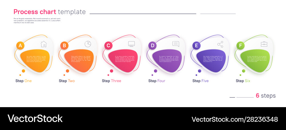 Process chart infographic template Royalty Free Vector Image