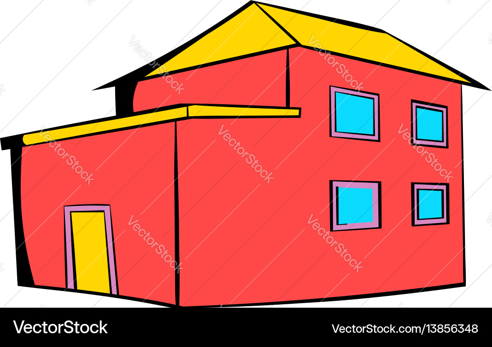 Red house icon cartoon Royalty Free Vector Image