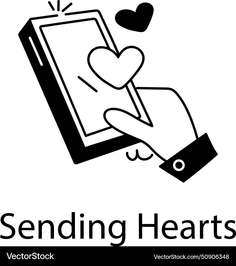 Sending hearts Royalty Free Vector Image - VectorStock