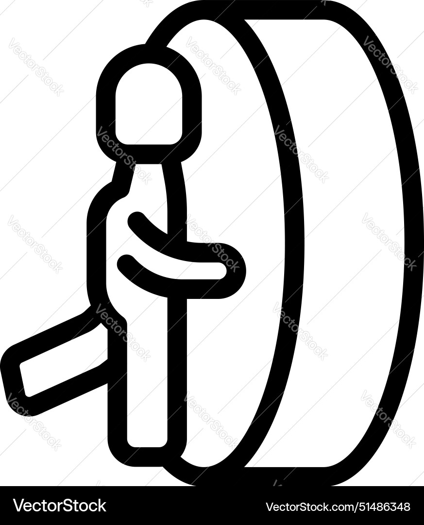 Stick figure mri scan icon Royalty Free Vector Image