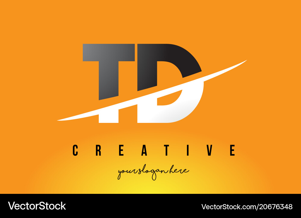 Td t d letter modern logo design with yellow Vector Image