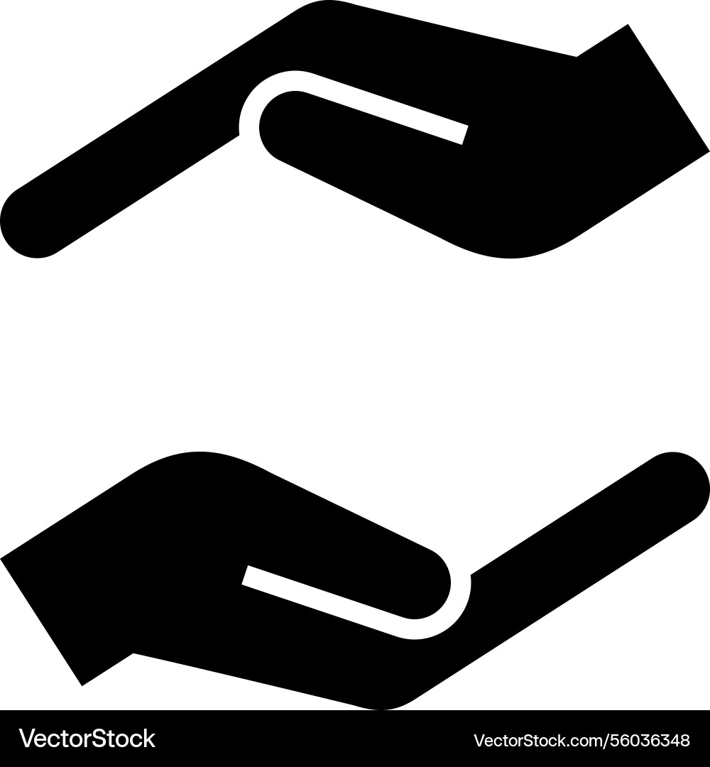 Two hands icon as protect support or care symbols Vector Image