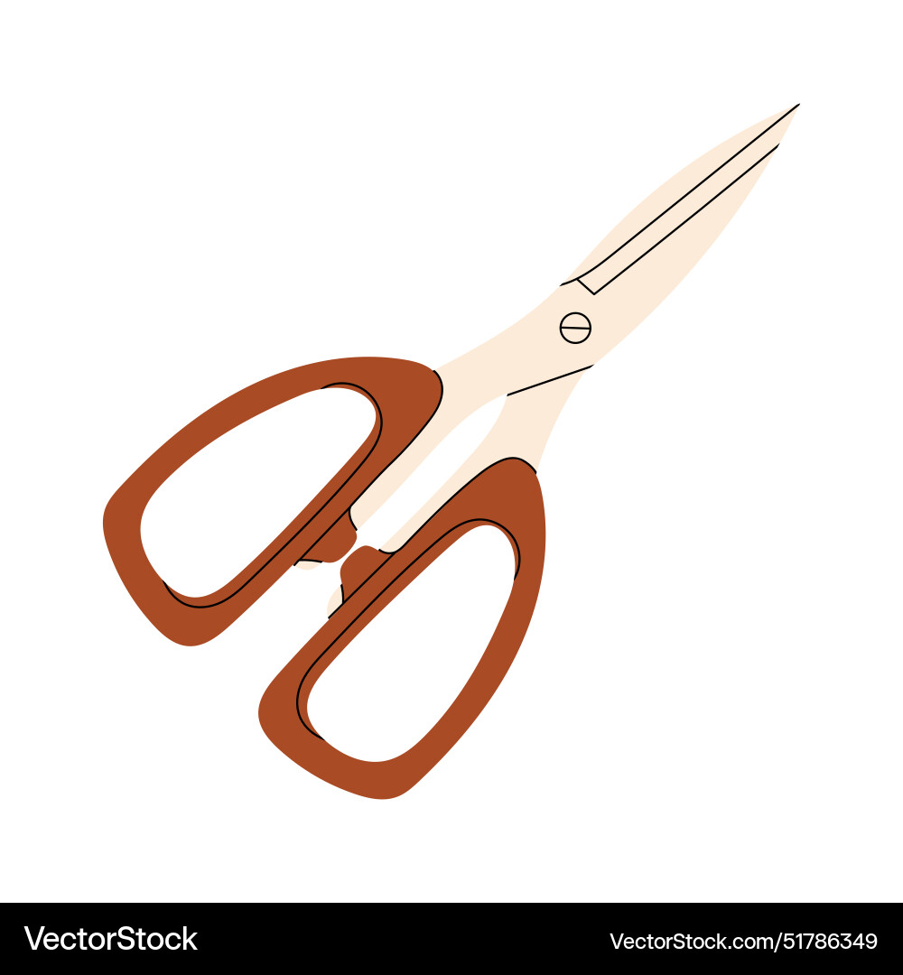 Cartoon scissors with metal blades Royalty Free Vector Image