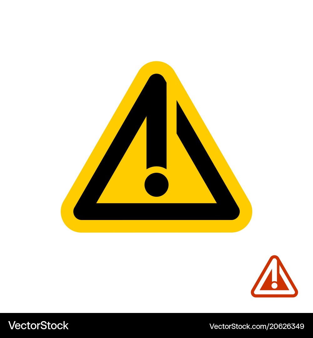 Caution warning line style orange sign Royalty Free Vector