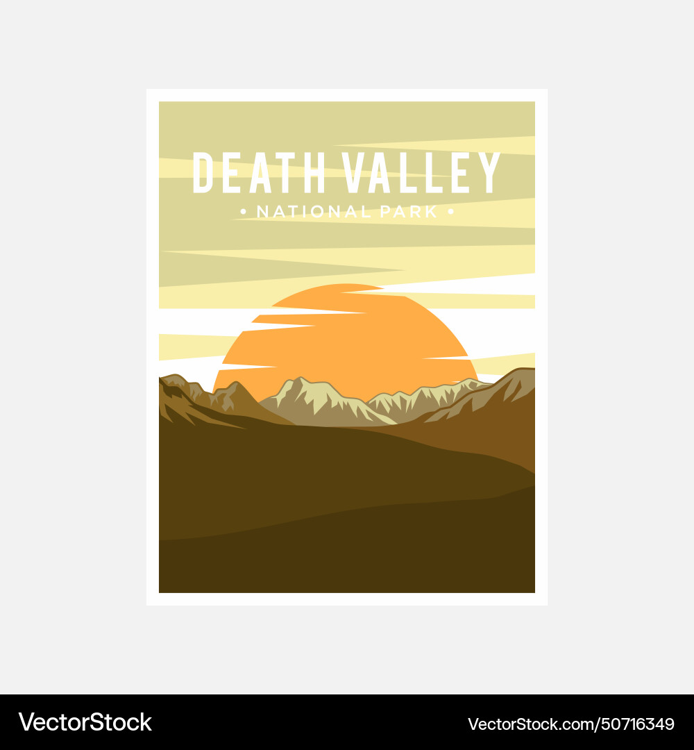 Death valley national park poster Royalty Free Vector Image