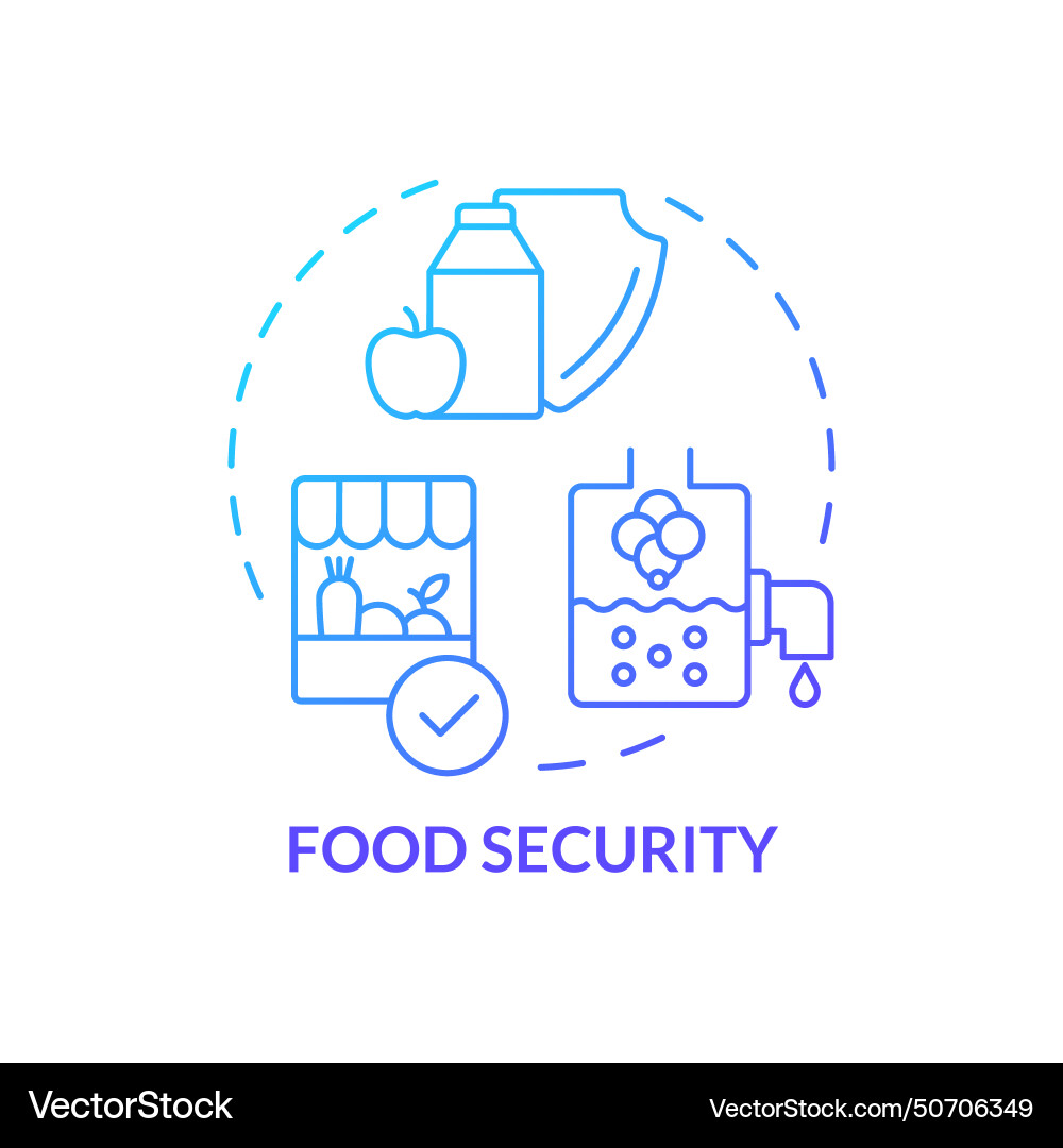 Food security blue gradient concept icon Vector Image