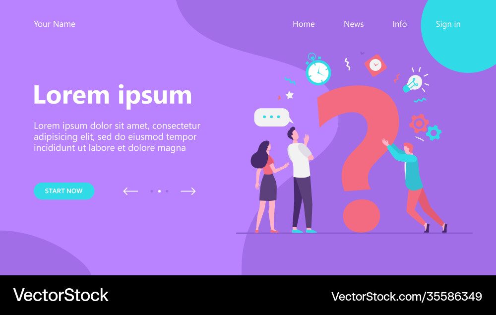 People searching solutions and asking for help Vector Image