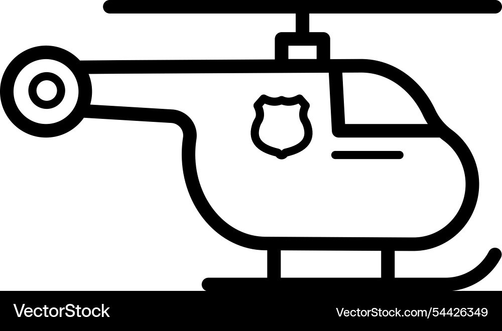 Police helicopter - icon Royalty Free Vector Image
