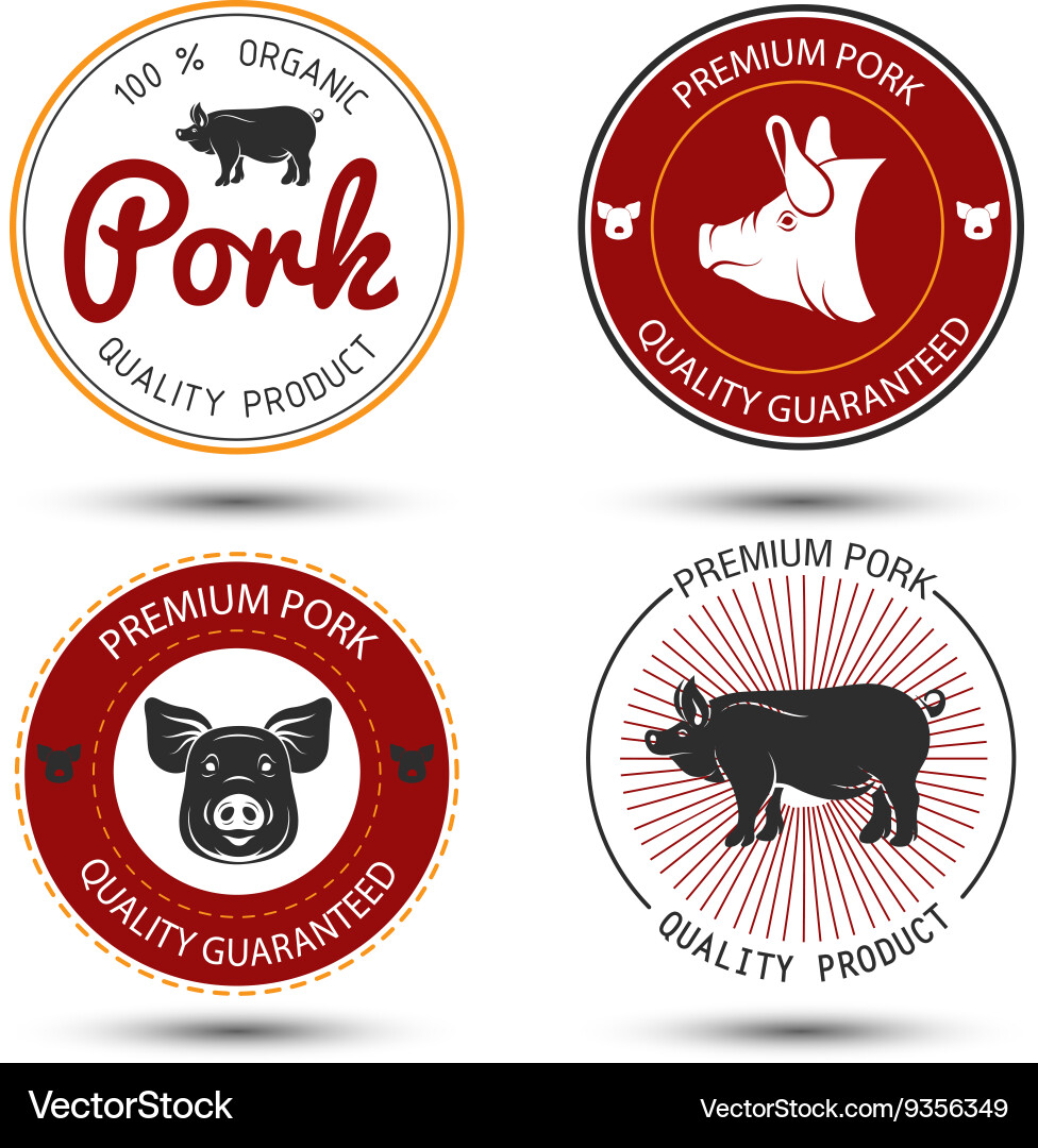 Pork label Royalty Free Vector Image - VectorStock