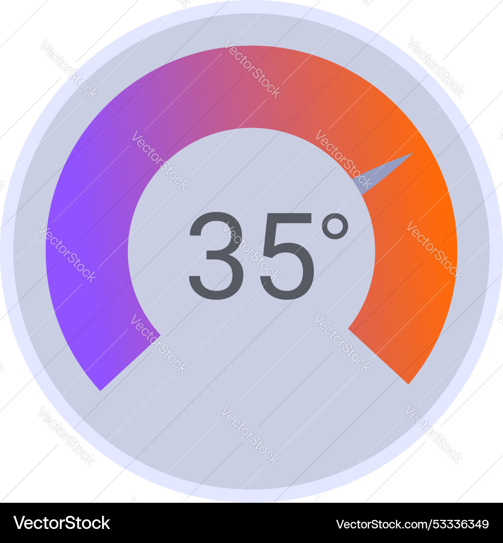 Rundtemperaturmesser mit 35 Grad Lizenzfreies Vektorbild