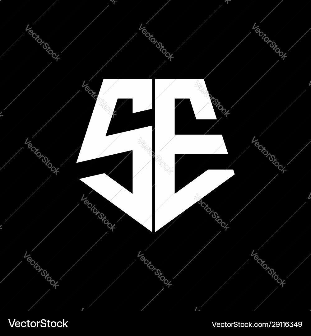 Se logo monogram with pentagon shape style design Vector Image