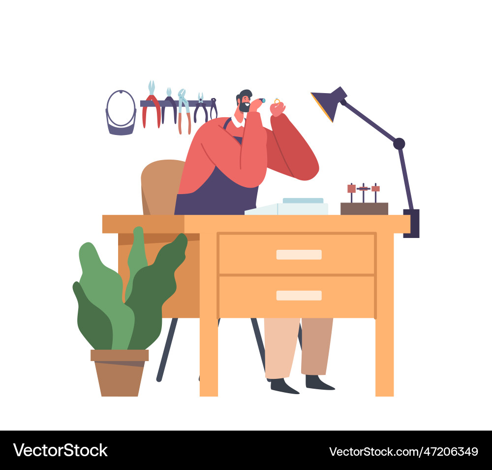 Skilled artisan character crafting exquisite Vector Image