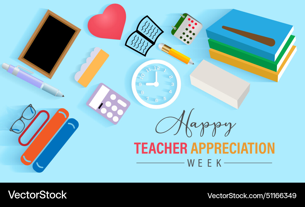 Teacher appreciation week gratitude education Vector Image