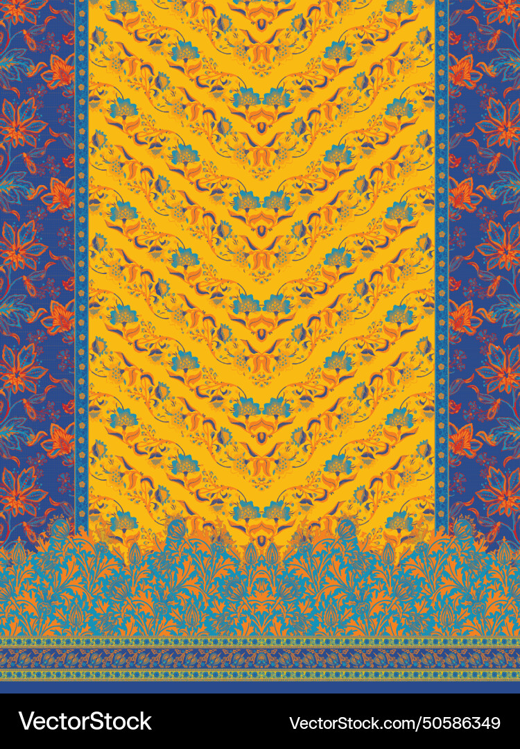 Textile Digital Design Fabric Print Wallpaper Vector Image 