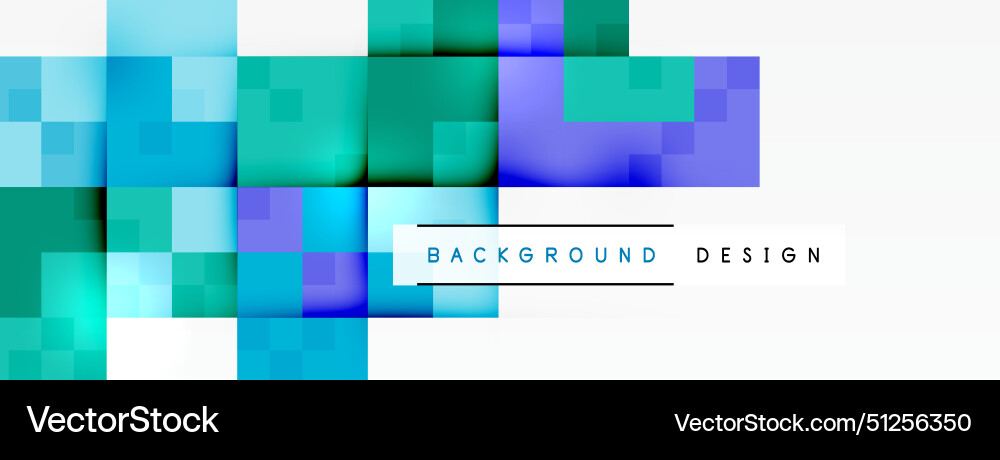 A blue and green background with squares Vector Image