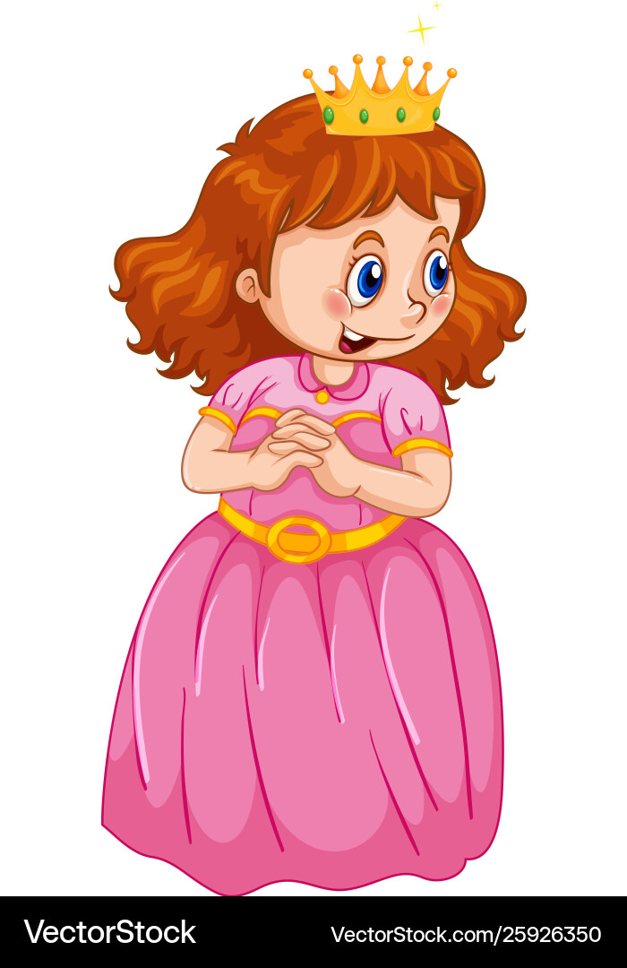 A cute princess character Royalty Free Vector Image