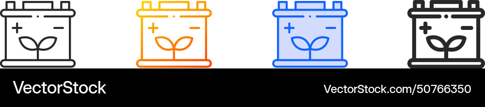 Accumulator iconthin linear gradient blue stroke Vector Image