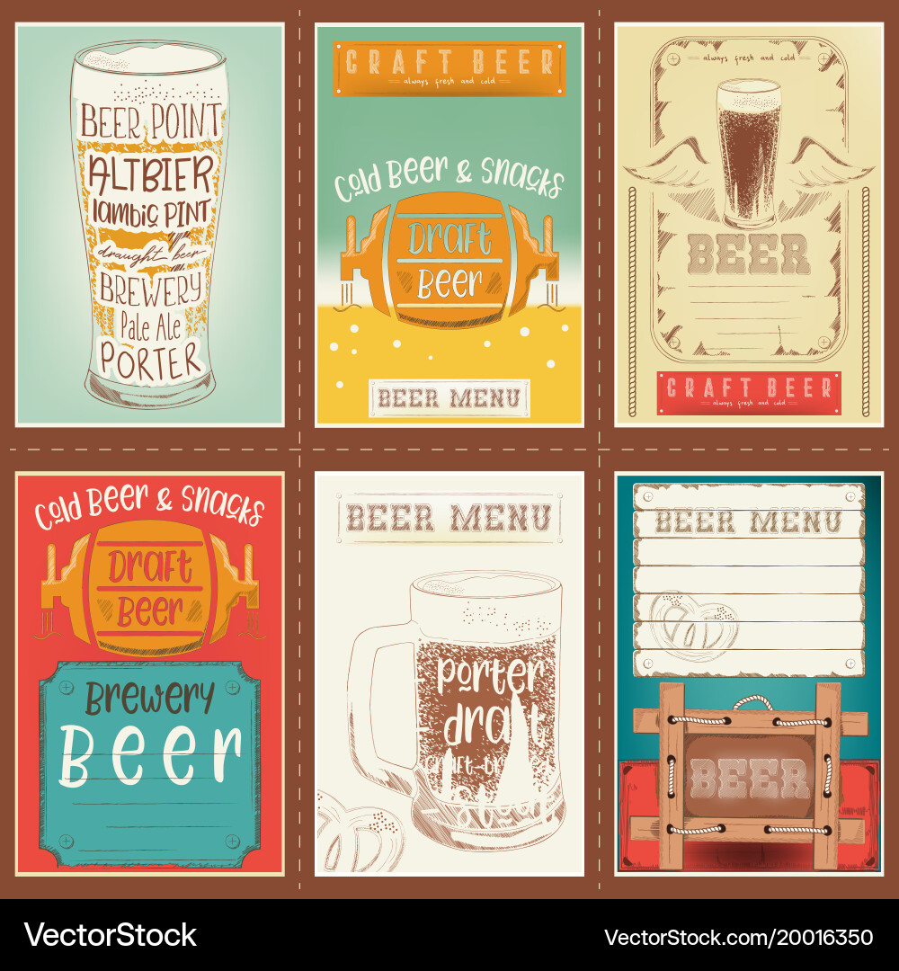 Beer posters set Royalty Free Vector Image - VectorStock