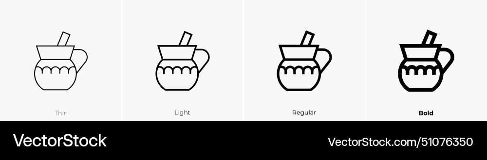 Champurrado icon thin light regular and bold Vector Image