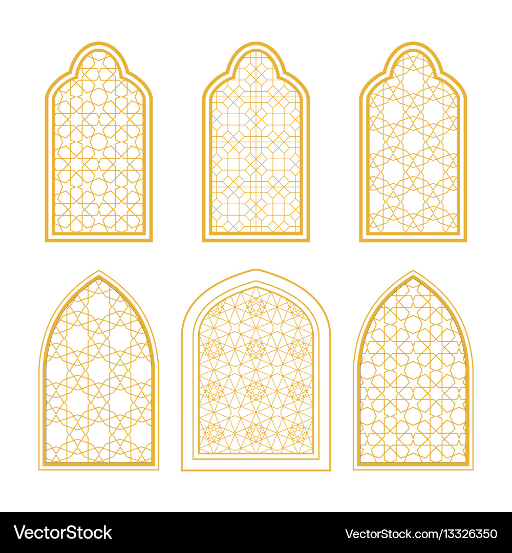 Islamic Window Patterns Royalty Free Vector Image