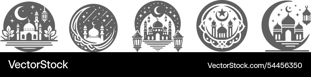 Mosque icons set Royalty Free Vector Image - VectorStock