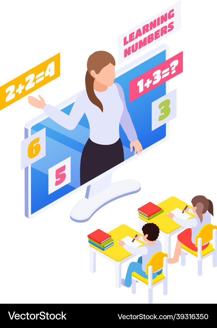 Online maths lesson Royalty Free Vector Image - VectorStock