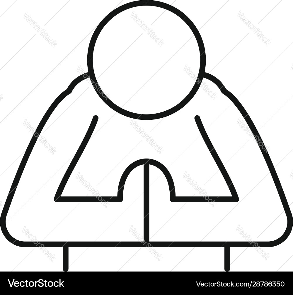 Person prayer icon outline style Royalty Free Vector Image