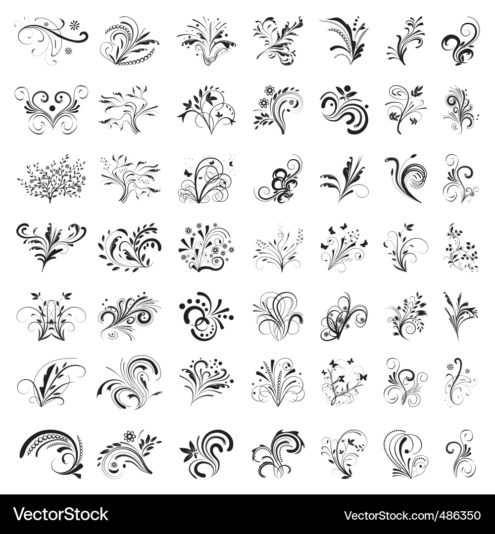 Floral Free Rococo Vector Images (21)