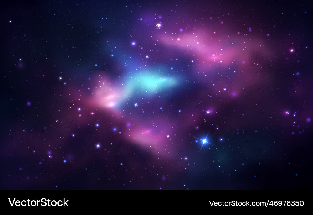 Space background with realistic nebula Royalty Free Vector