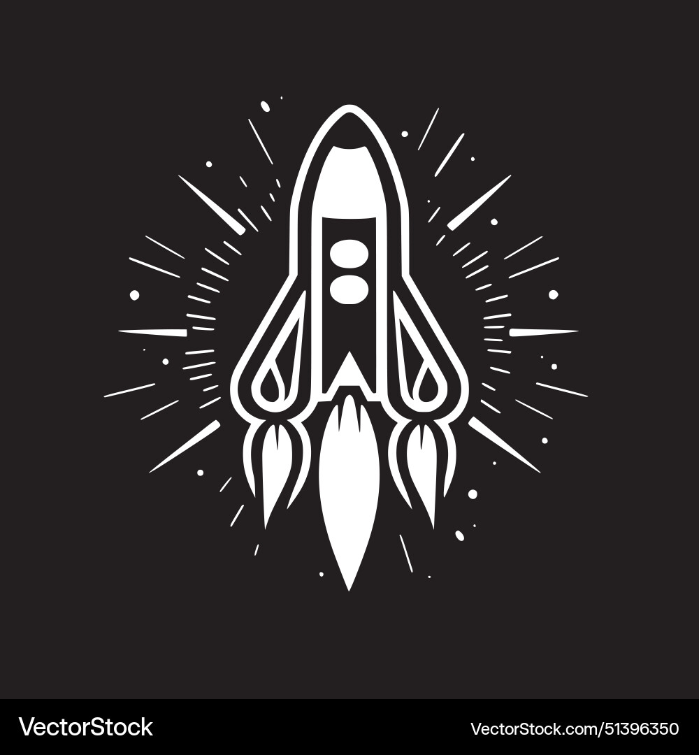 Space - minimalist and flat logo Royalty Free Vector Image