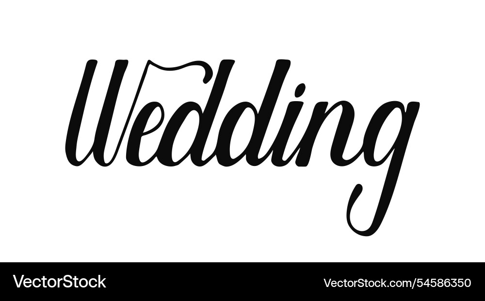 Stylish cursive hand drawn lettering weddingl Vector Image