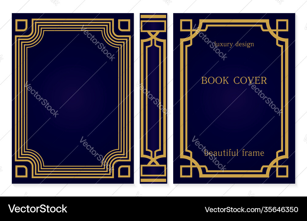Vintage Book Cover Frame Royalty Free Vector Image