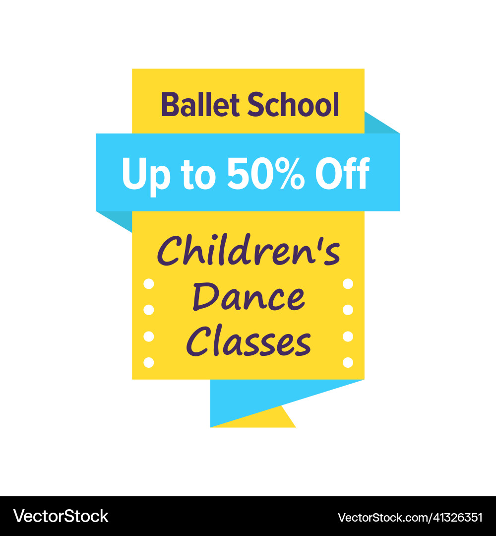 Ballet school label children dance class sticker Vector Image