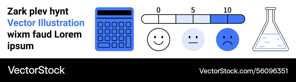Calculator rating scale emotion faces and Vector Image