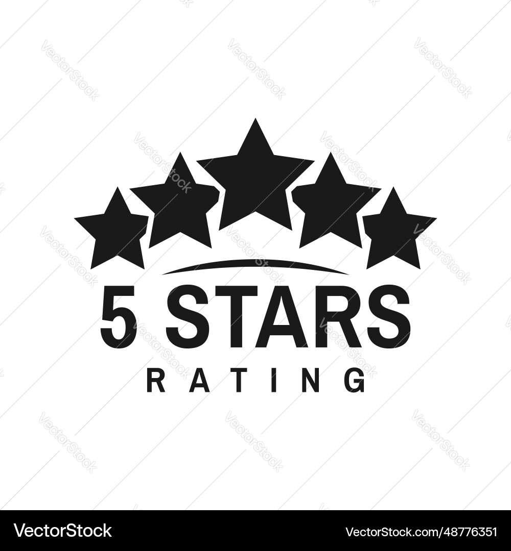 Five Star Rating Icon - Awards & Reviews Vector Image