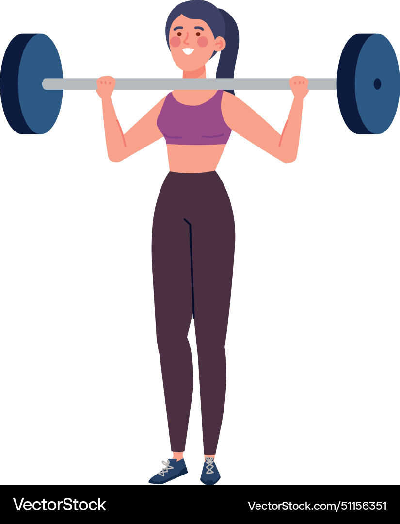 Gym woman with weight Royalty Free Vector Image