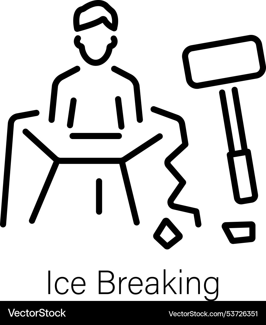 Ice breaking Royalty Free Vector Image - VectorStock