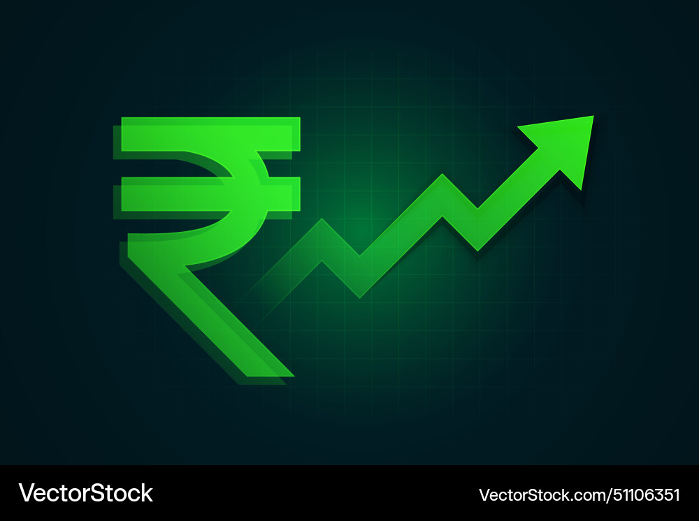 Indian currency rupee symbol banner success Vector Image