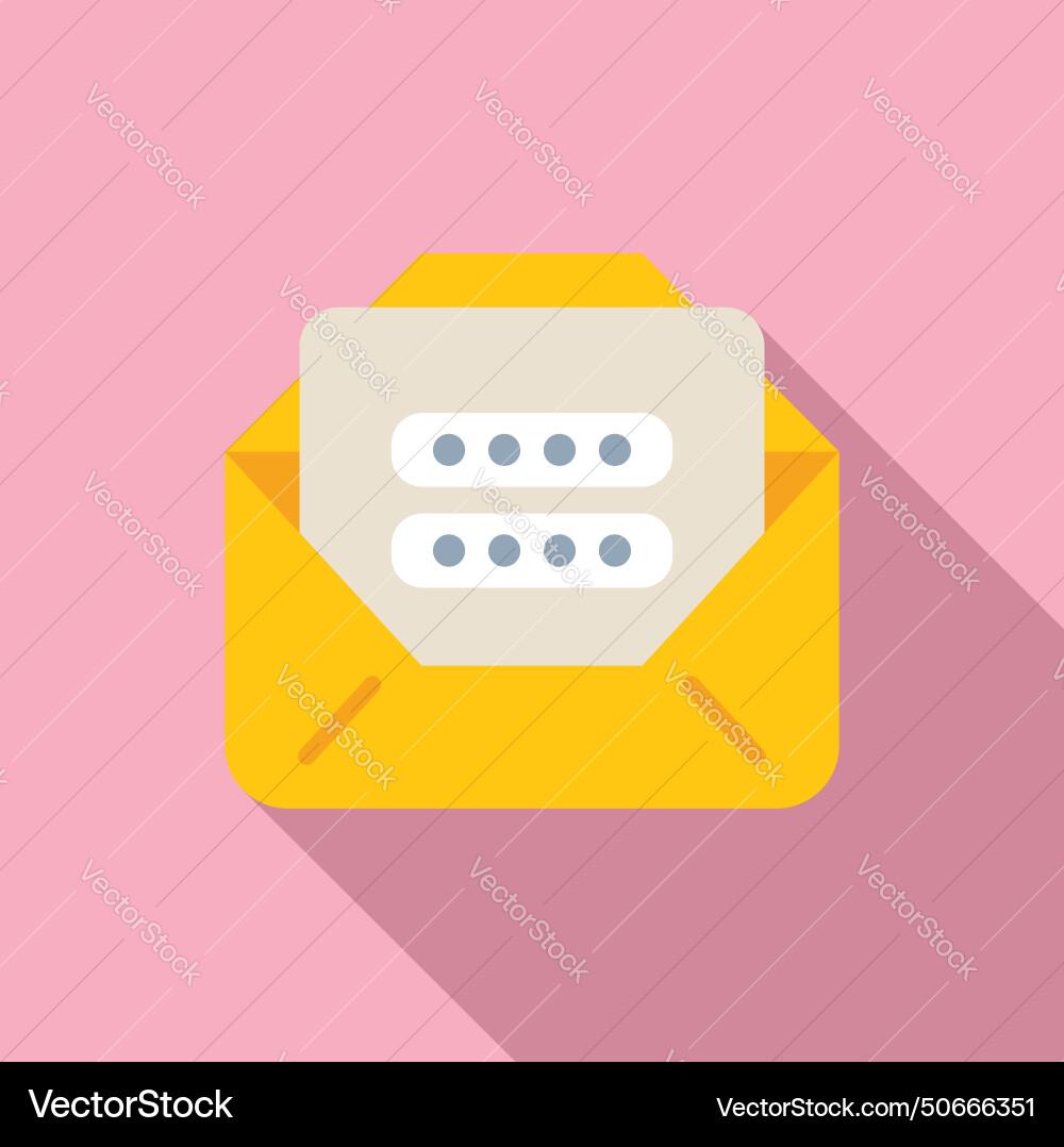 New mail sign in icon flat number form Royalty Free Vector