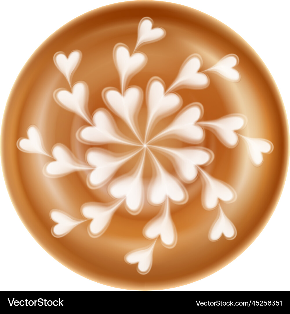 Realistic latte art Royalty Free Vector Image - VectorStock