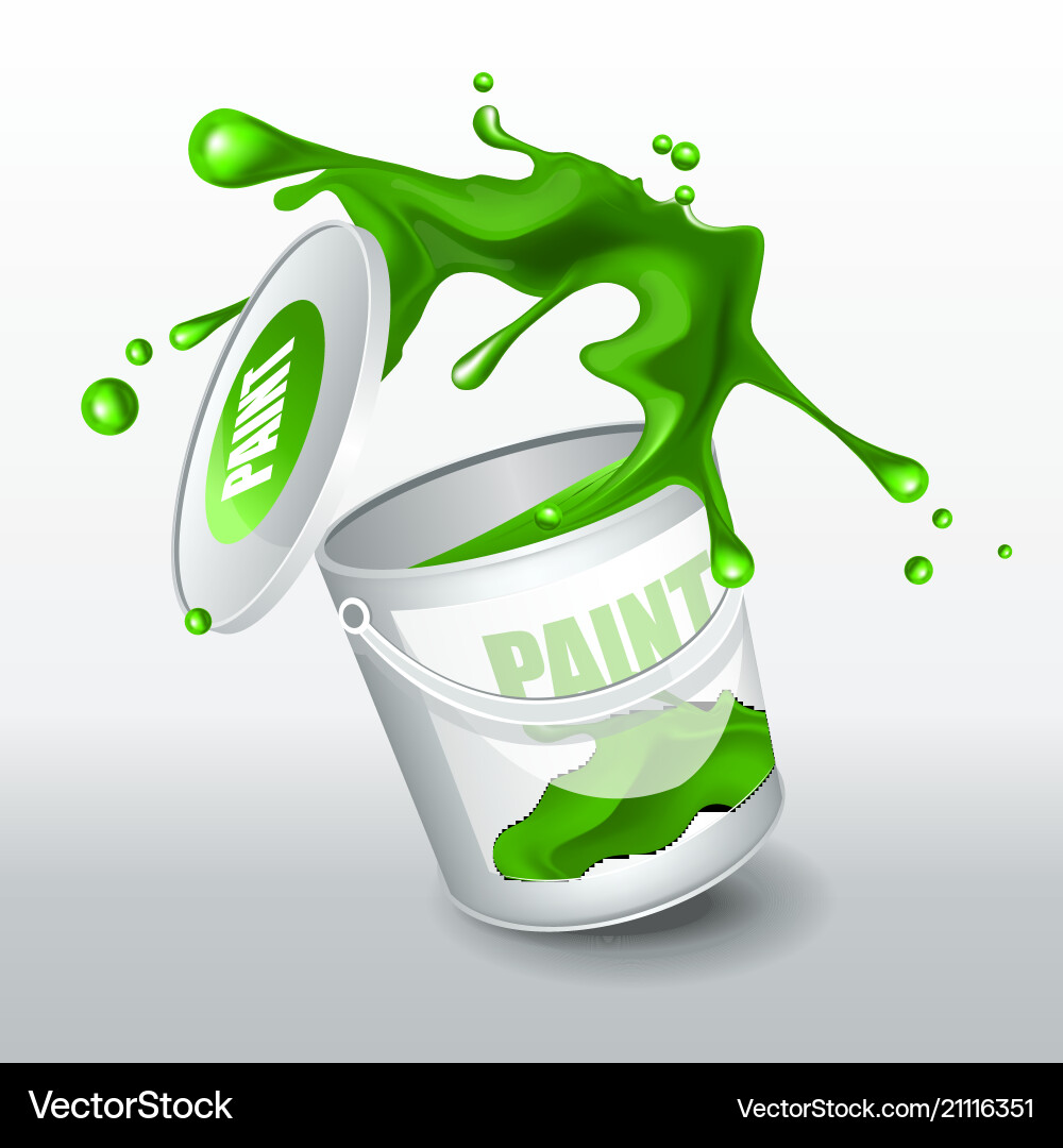 Splash green paint realistic 3d image Royalty Free Vector