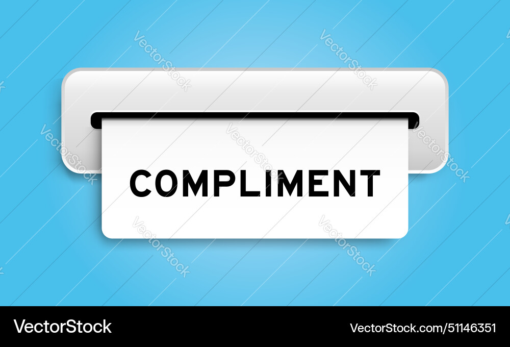 White coupon banner with word compliment from Vector Image