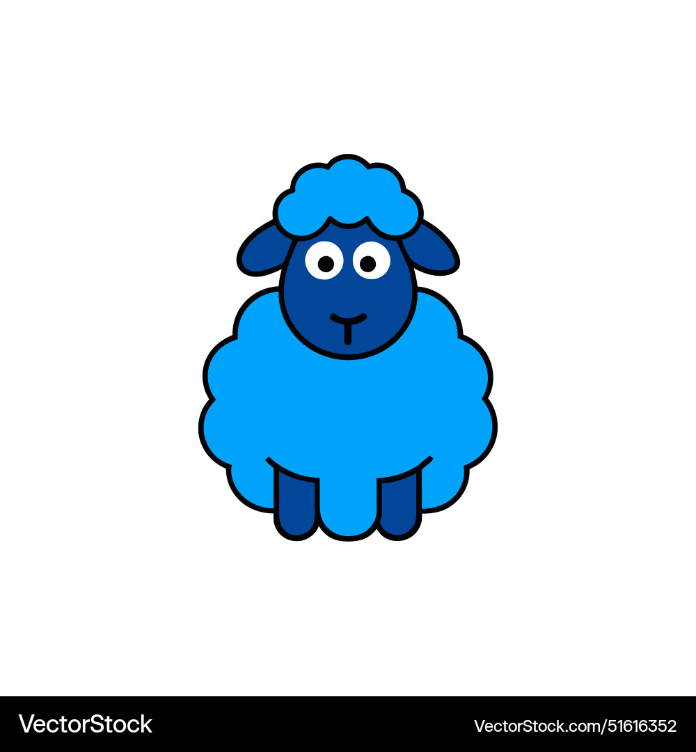 Blue sheep sits icon Royalty Free Vector Image
