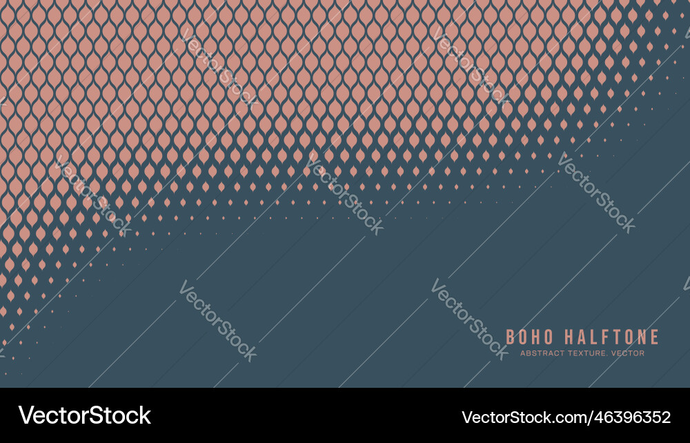 Boho style modern half tone curve border Vector Image