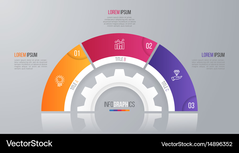 Circle chart template for infographics 3 Vector Image